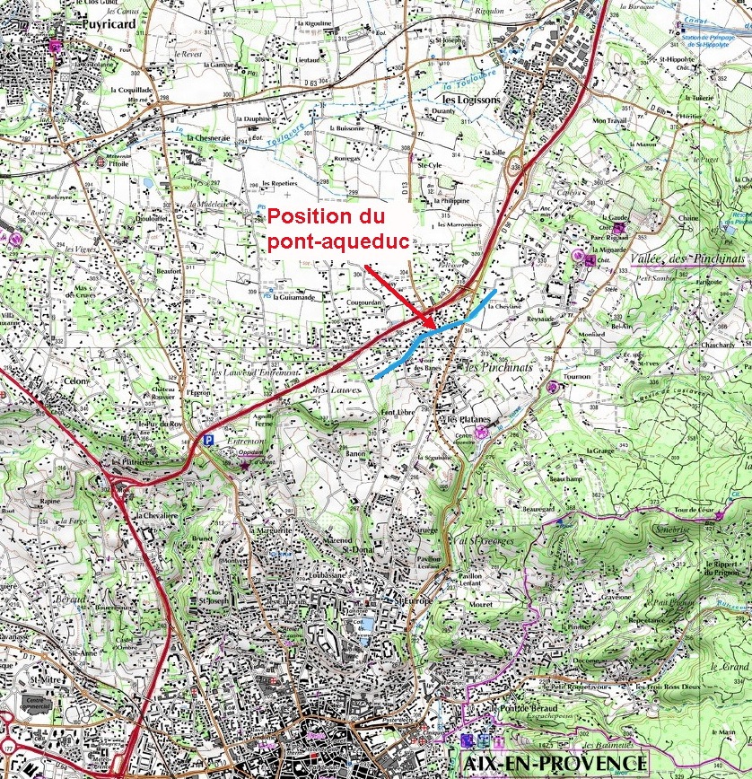 Localisation de L’Aqueduc du canal du Verdon au nord d’Aix (FWN186-R520 ...